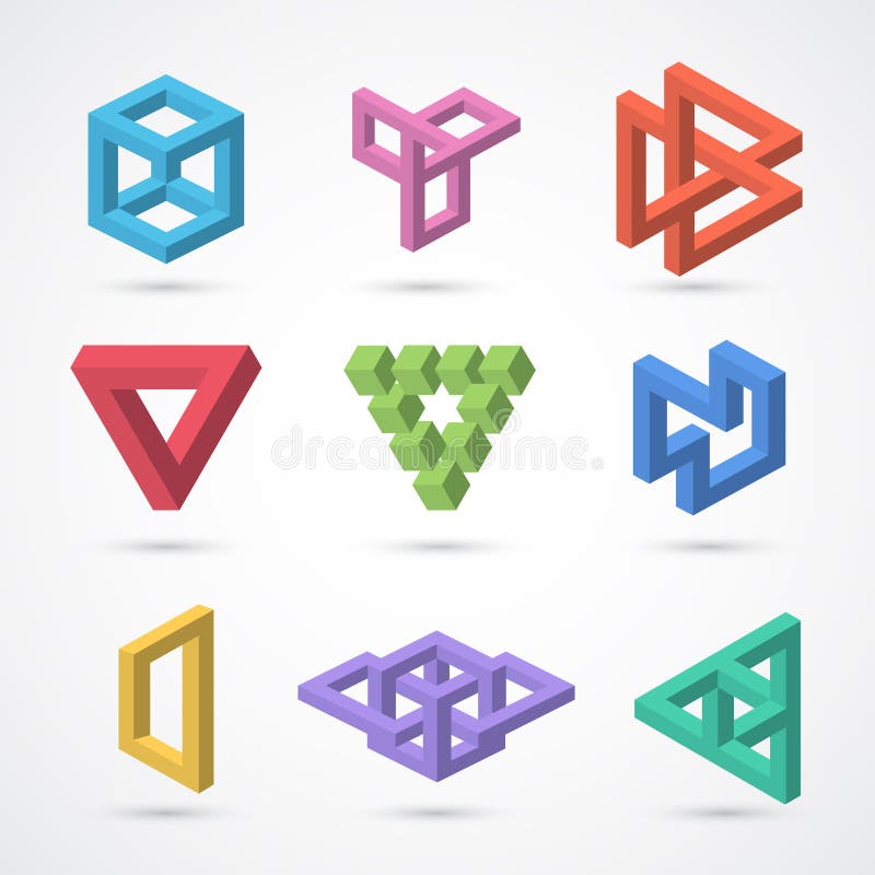 Colorful Impossible Shapes. Vector Elements Stock Vector - Illustration ...