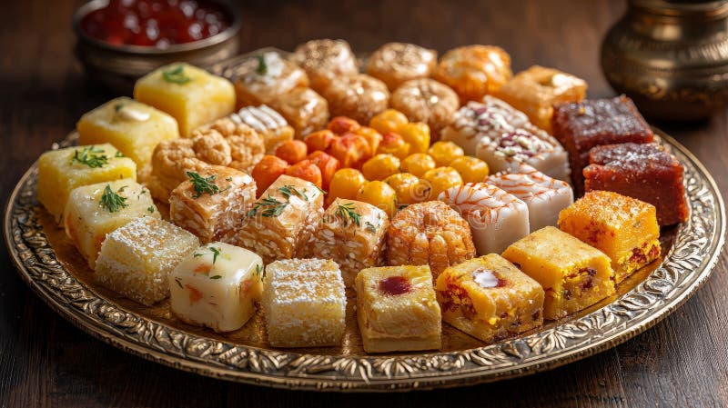 Colorful Indian Sweets Platter Stock Image - Image of indian, cuisine ...
