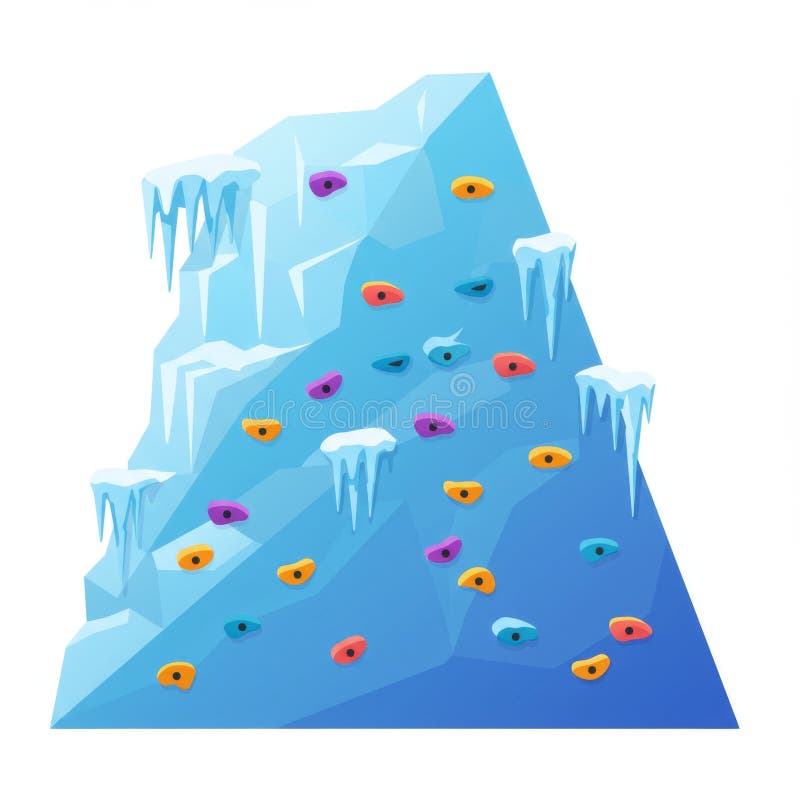 Colorful Indoor Ice Climbing Wall Illustration Stock Illustration ...
