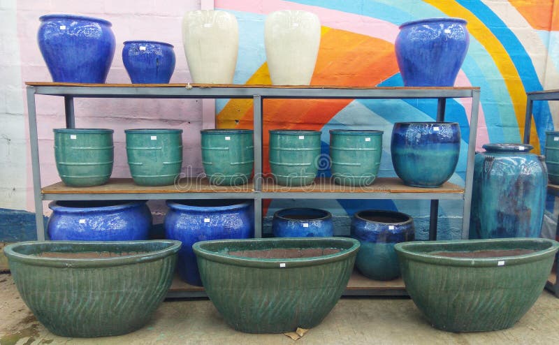 Colorful Industrial Creative Ceramic Jars Stock Photo - Image of green ...