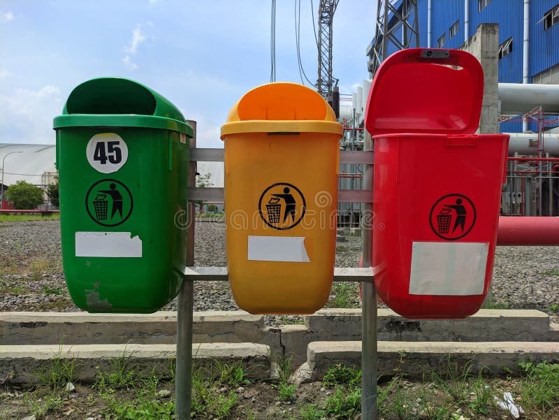 Colorful Industrial Recycle Bin with Segregation for Waste Management ...