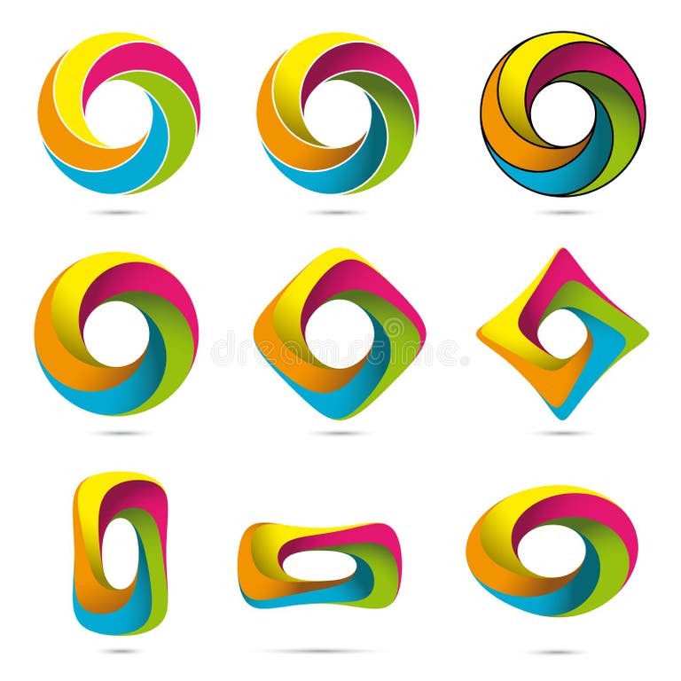 Colorful Infinite Impossible Objects Set Stock Vector - Illustration of ...
