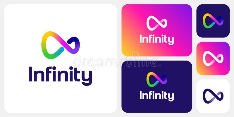 Colorful Infinity Emblem Outline Vector Logo Design with Modern, Simple ...