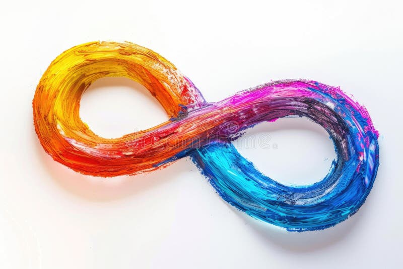 A Colorful Infinity Sign on a White Background Stock Image - Image of ...