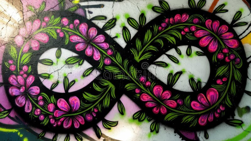 Colorful Infinity Symbol Adorned with Vibrant Floral Designs. Stock ...