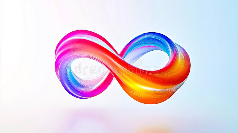 A Colorful Infinity Symbol on a Blue and Pink Background Stock Photo ...