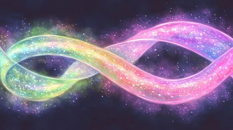 A Colorful Infinity Symbol with a Cosmic, Sparkling Effect Against a ...