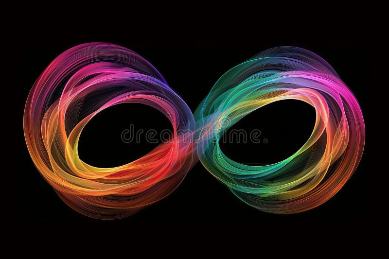 Colorful Infinity Symbol Illustration on Dark Background. Generative AI ...