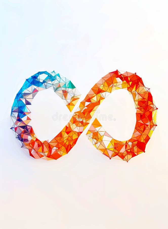 A Colorful Infinity Symbol Made of Triangles Stock Image - Image of ...
