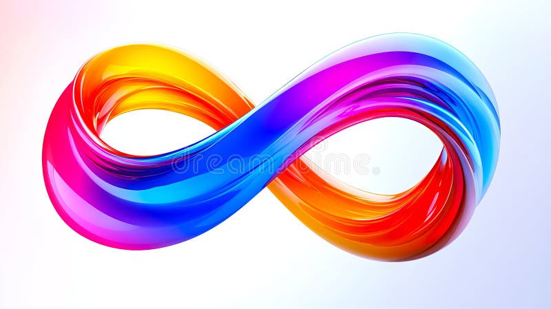 A Colorful Infinity Symbol on a White Background Stock Photo - Image of ...