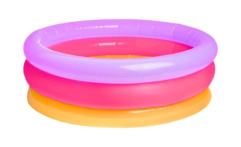 Colorful Inflatable Rubber Pool on White Background Stock Image - Image ...