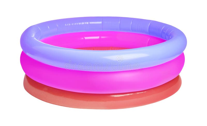 Colorful Inflatable Rubber Pool on White Background Stock Photo - Image ...