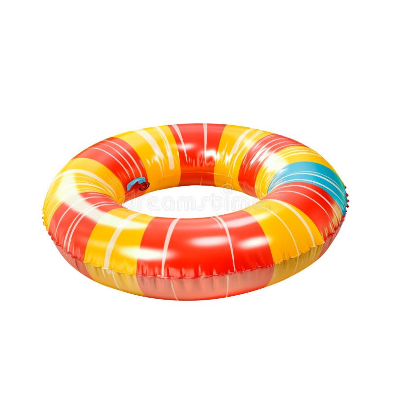 Colorful Inflatable Swim Ring for Summer Beach and Pool Fun, Featuring ...