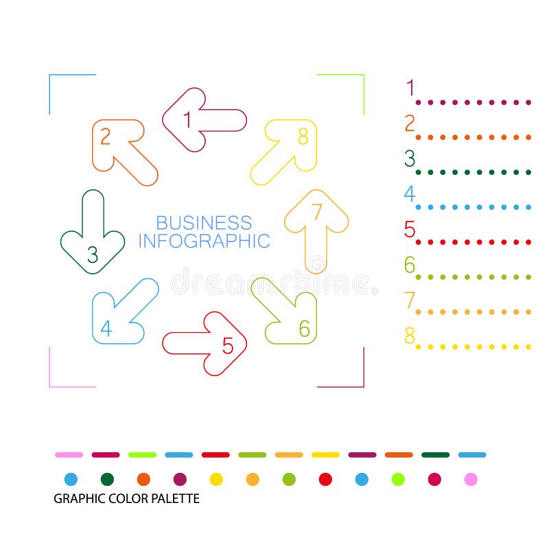 Colorful Info Graphic Template with Color Palette Stock Illustration ...