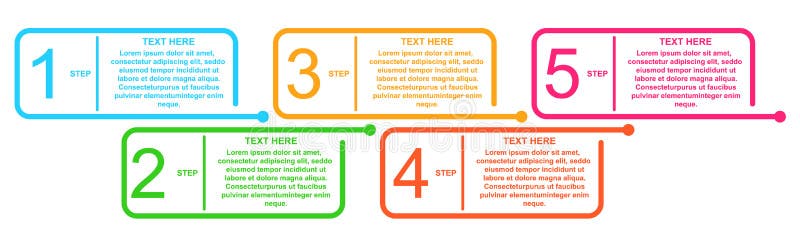 Colorful Infographic in Five Steps Stock Vector - Illustration of ...