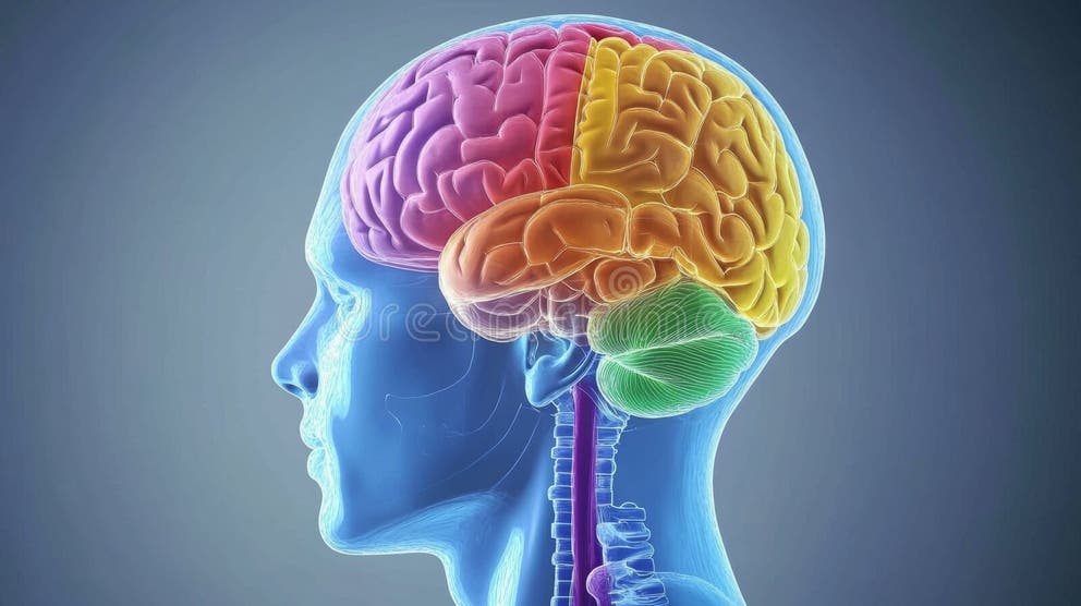 Colorful Infographic of Human Brain Anatomy and Functionality Overview ...