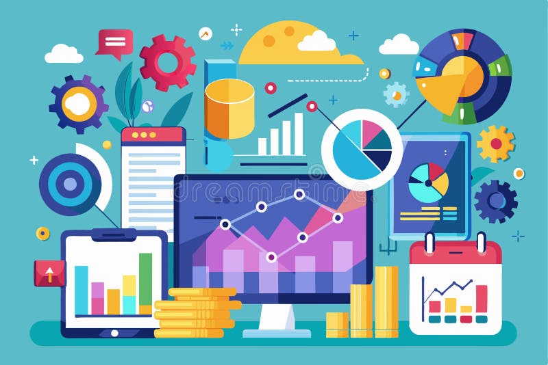 Colorful Infographic Illustrating Business Analytics and Data ...