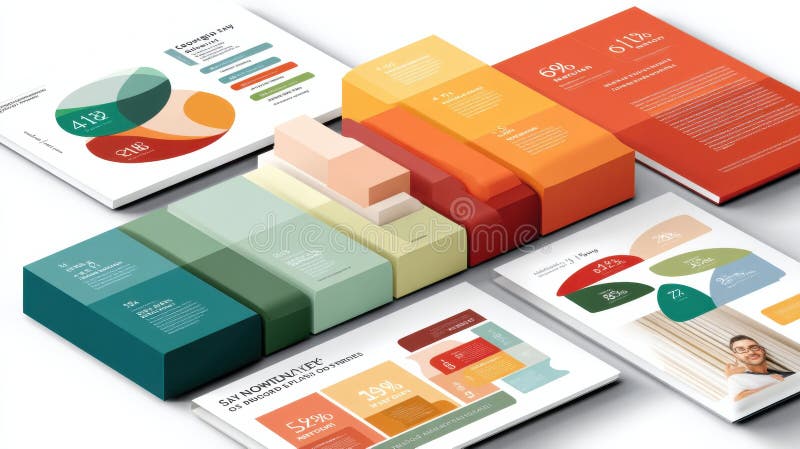 Colorful Infographic Layout Featuring Charts and Data Presentation for ...
