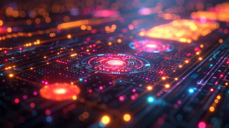 A Colorful Infographic Overlaid with Futuristic Symbols and Designs ...