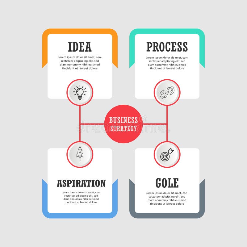 Colorful Infographic 4 Steps Stock Vector - Illustration of three ...
