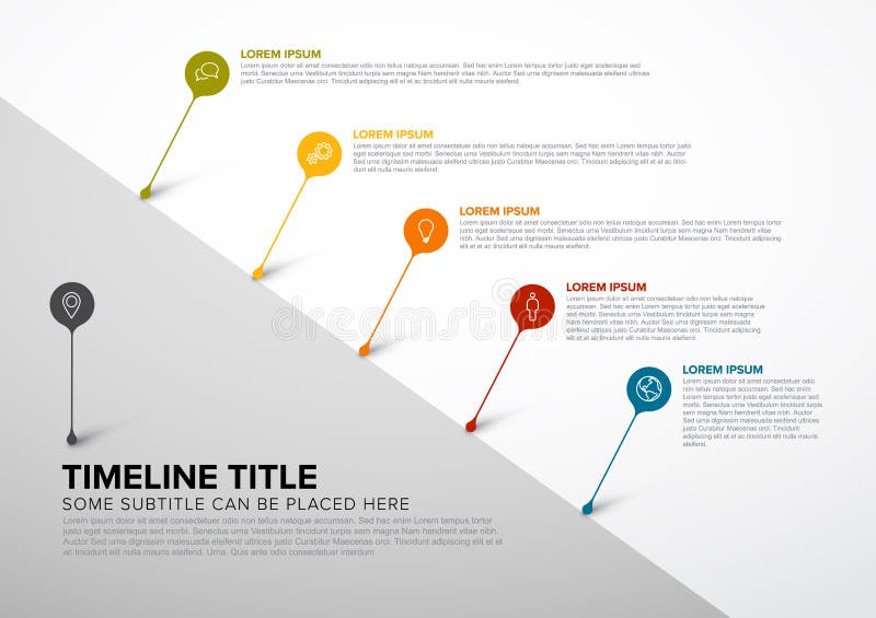 Colorful Infographic Timeline Report Template with Bubbles Stock Vector ...