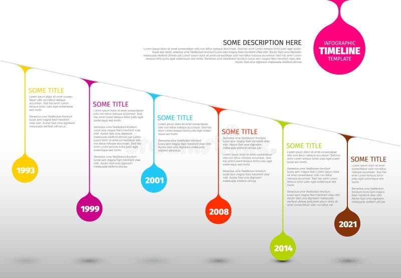 Colorful Infographic Timeline Report Template with Drops Stock Vector ...