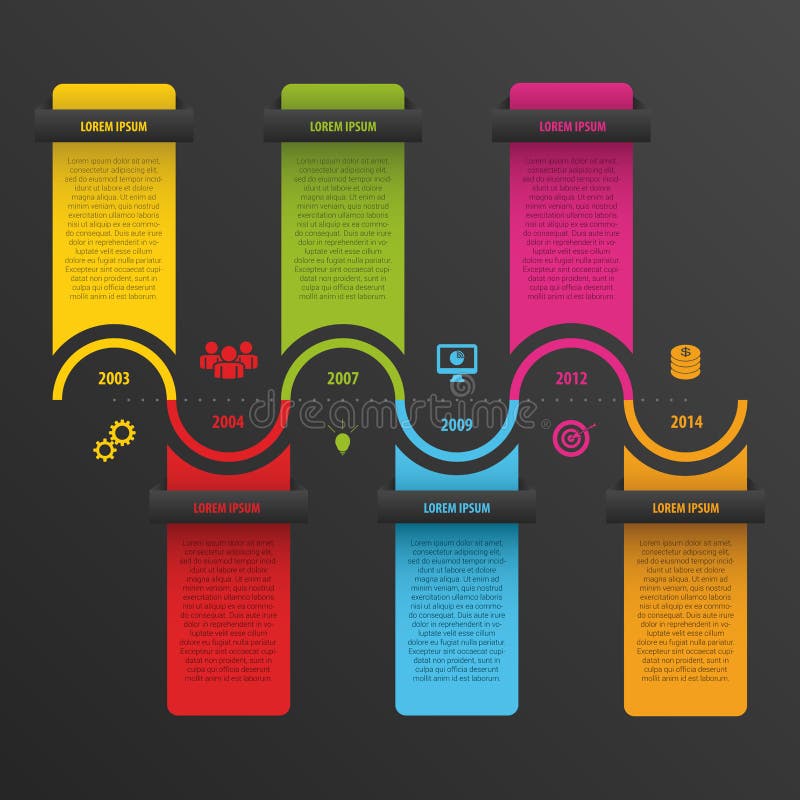 Colorful Infographics Timeline Vector with Banners Stock Vector ...