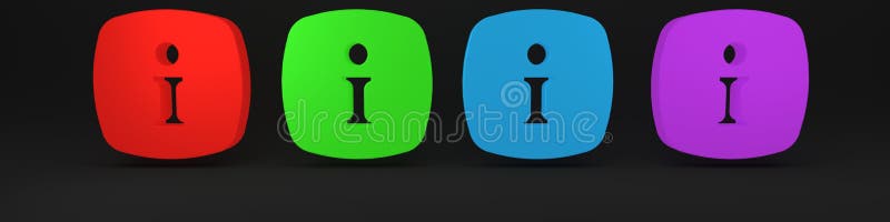 Colorful Information Icon Isolated on Black Background. Minimalism ...