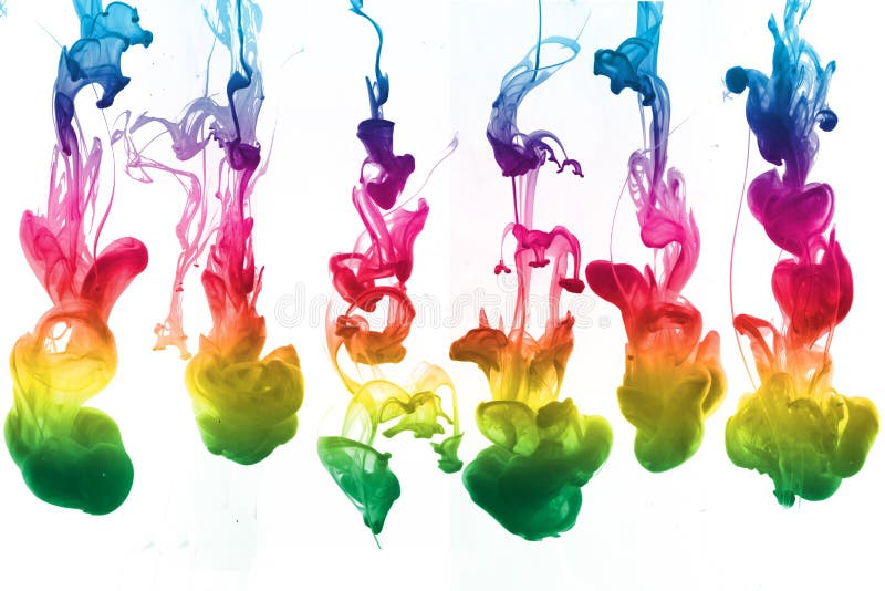 Rainbow of Acrylic Ink in Water. Color Explosion Stock Photo - Image of ...
