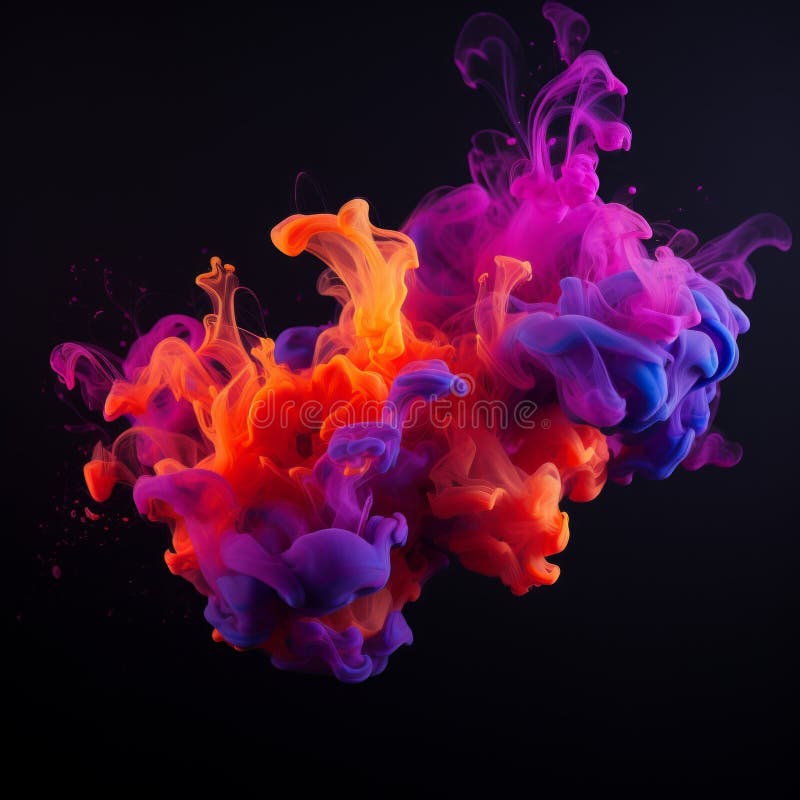 Colorful Ink on a Black Background Stock Illustration - Illustration of ...