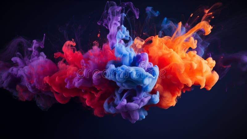 Colorful Ink on a Black Background Stock Illustration - Illustration of ...