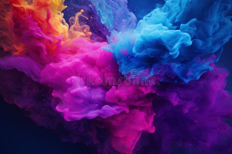Colorful Ink on a Black Background Stock Illustration - Illustration of ...