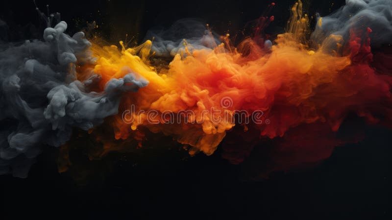 Colorful Ink on a Black Background Stock Illustration - Illustration of ...