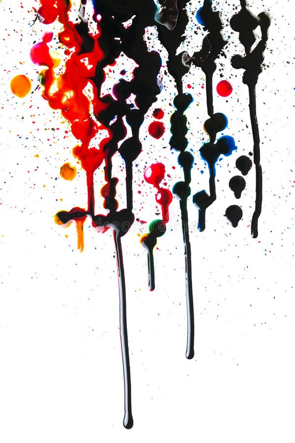 Colorful ink blot on white stock photo. Image of brush - 18133970