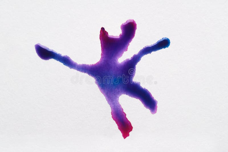 Colorful Ink Blot on White Canvas, Top View Stock Image - Image of ...