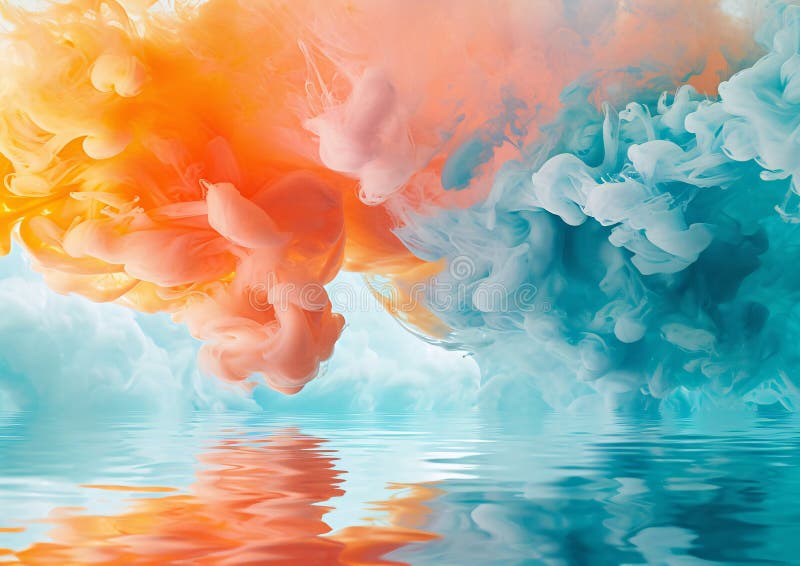 Colorful Ink Clouds in Water, AI Generated Stock Image - Image of ...