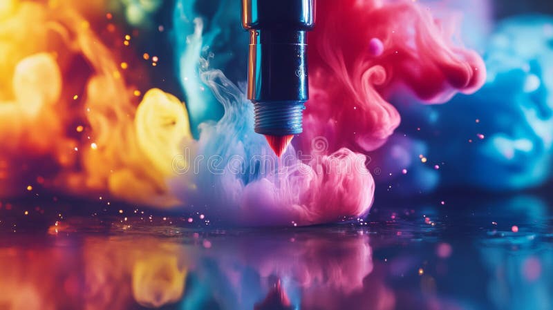 Colorful Ink Droplet Exploding in Water Stock Illustration ...