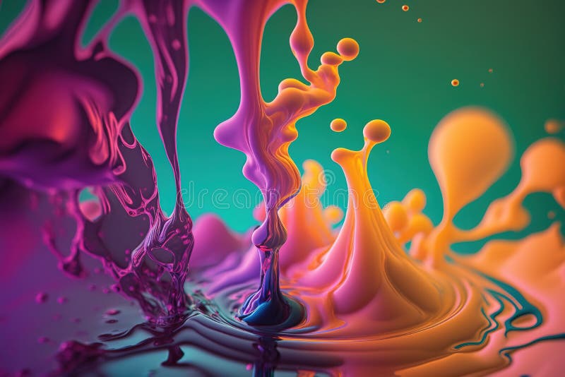 Colorful Ink Drops Macro. Background with Copy Space Stock Illustration ...