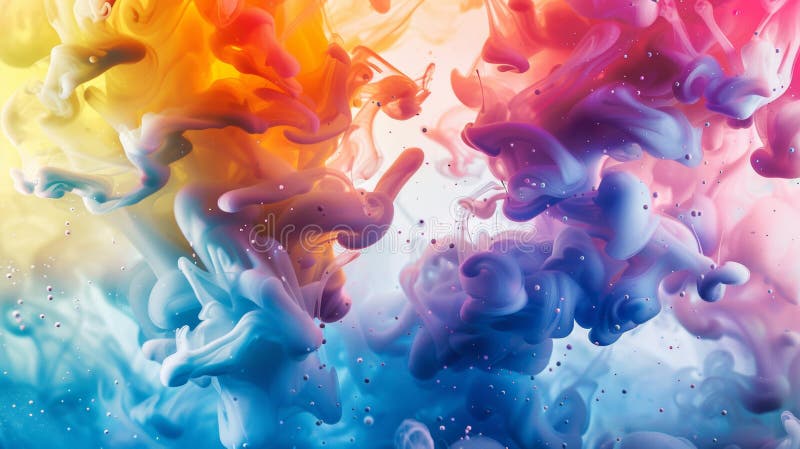 Colorful Ink Drops in Water Creating Abstract Patterns Stock Image ...
