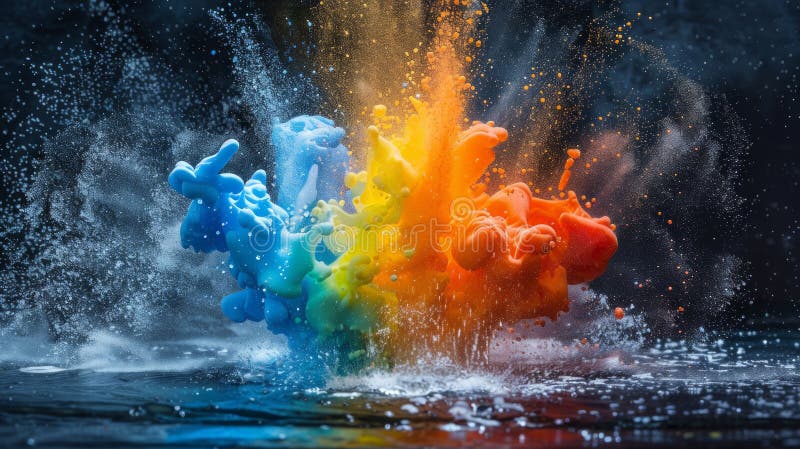 Colorful Ink Exploding in Water Creating Abstract Shapes Stock Image ...