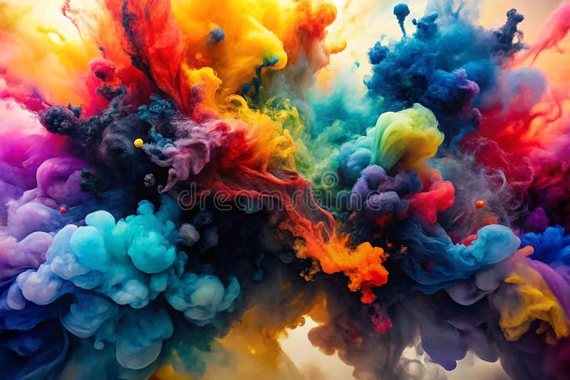 Colorful Ink Explosion in Studio Stock Illustration - Illustration of ...