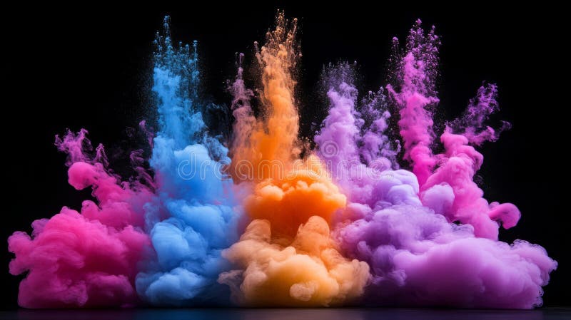 Colorful Ink Explosions Create Abstract Art Stock Illustration ...