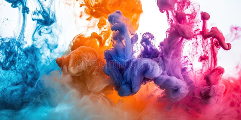 Colorful Ink Mixing in Clear Water Stock Illustration - Illustration of ...