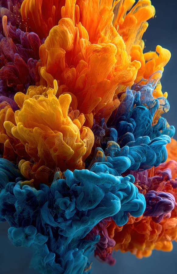 Colorful Ink Mixing in Water Creating Abstract Shapes Stock Image - Image of cloud, modern ...