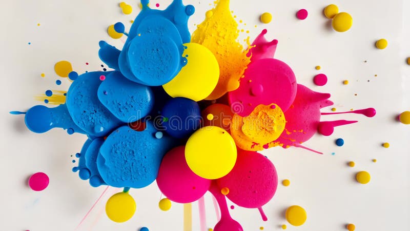 Colorful Ink and Paint Exploding on White Background Stock Video ...