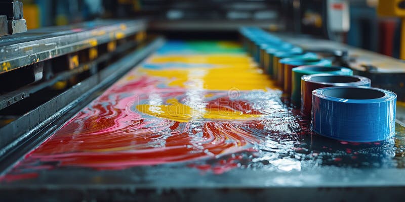 Colorful Ink Patterns Created during the Printing Process in a ...