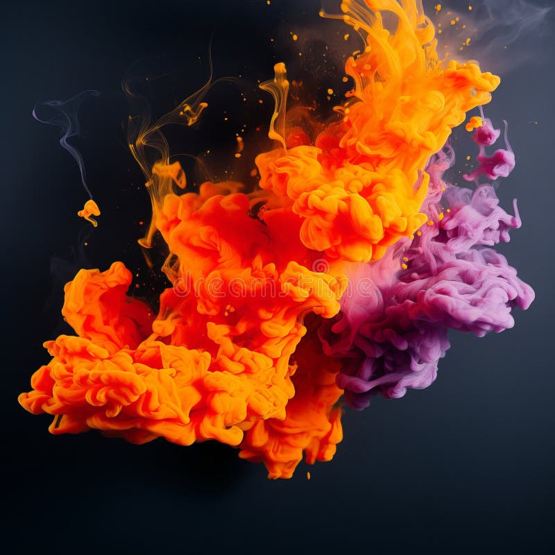 Colorful Ink and Smoke on a Black Background Stock Illustration ...