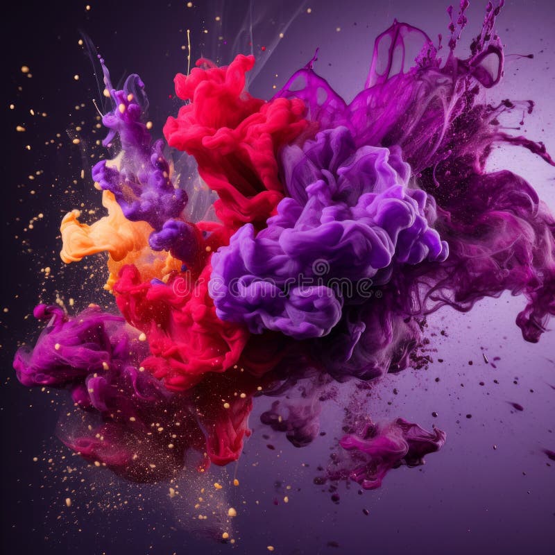 Colorful Ink Splash on a Black Background Stock Illustration ...