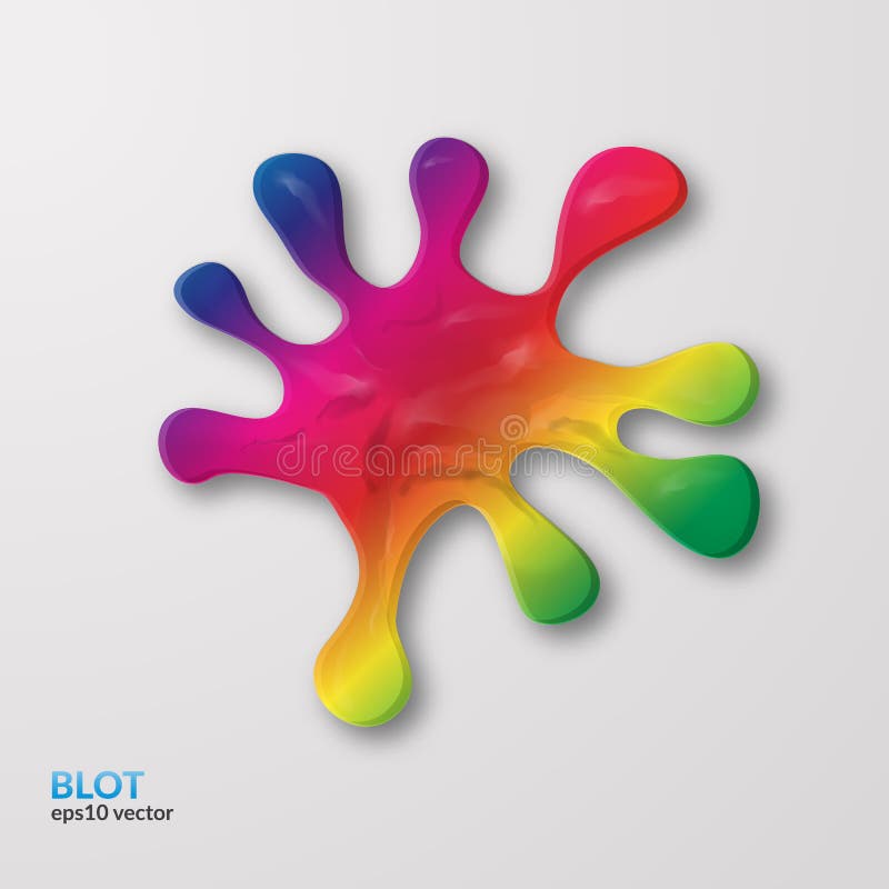 Colorful Ink Splash Blot, 3d Stock Vector - Illustration of future ...
