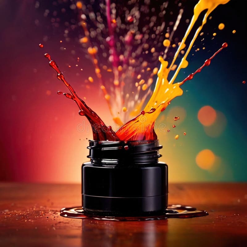 Colorful Ink Splash Burst of Color Stock Illustration - Illustration of ...
